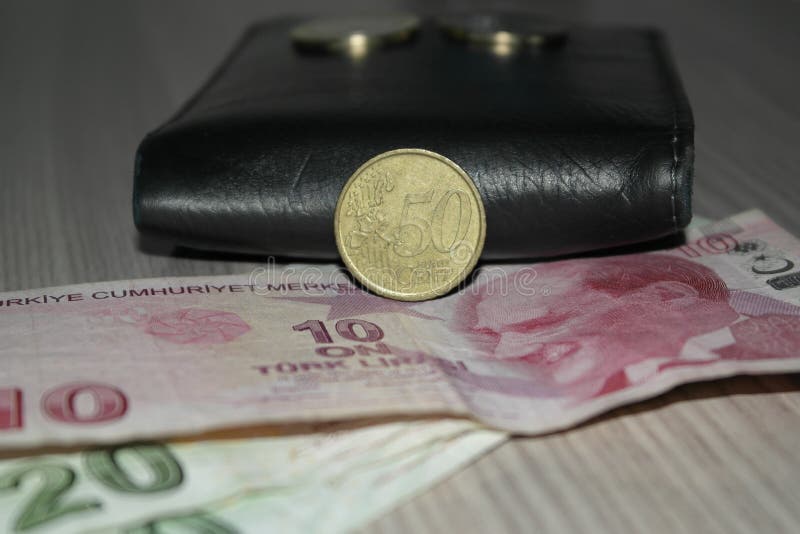 Turkish Money, Euro and Wallet Stock Image - Image of euro, economy ...