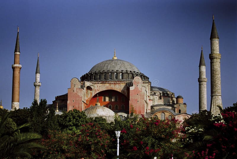 Turkish Mosk stock photo. Image of bush, dome, spires, turkey - 117936