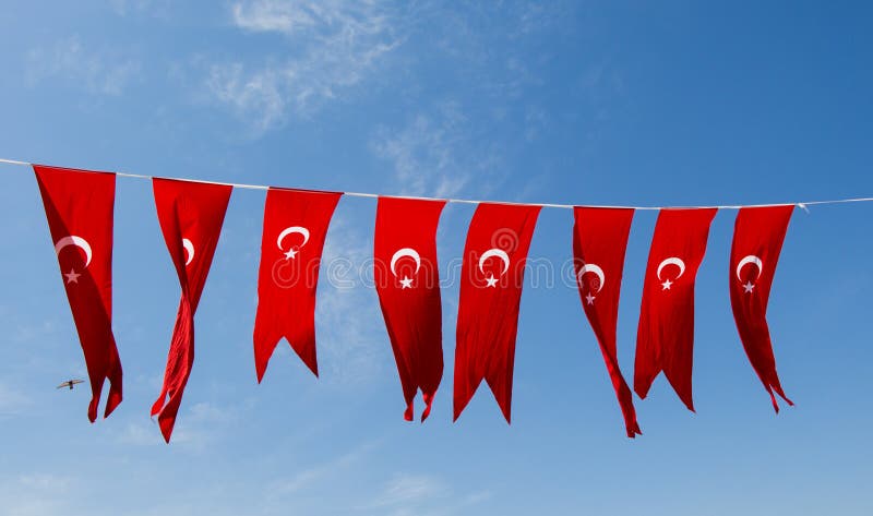 Turkish National Flag in View Stock Image - Image of istanbul, fortress ...