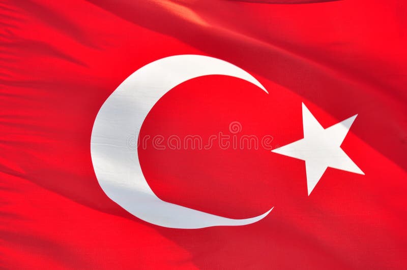 Turkish National Flag Waving Stock Photo - Image of emblem, blue: 185035296