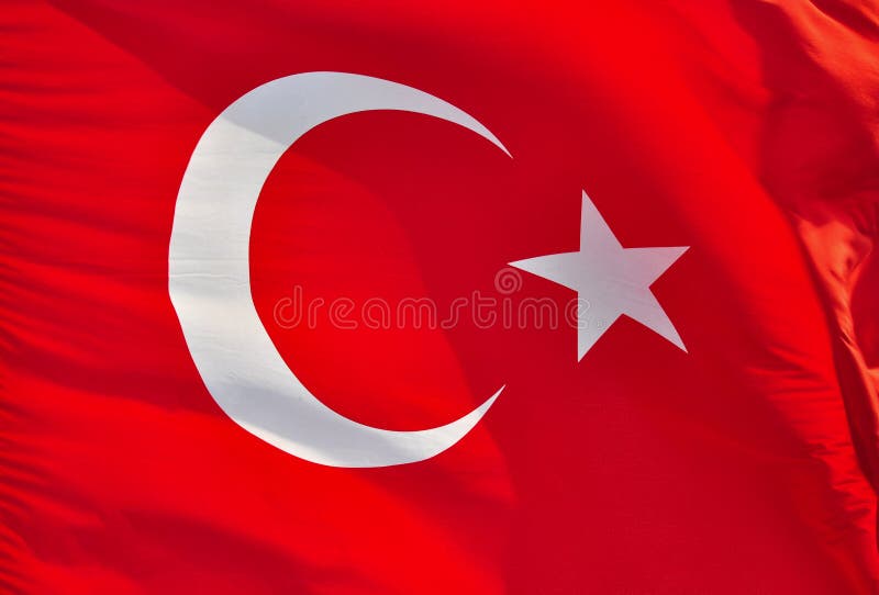 Turkish National Flag Waving Stock Photo - Image of emblem, blue: 185035296