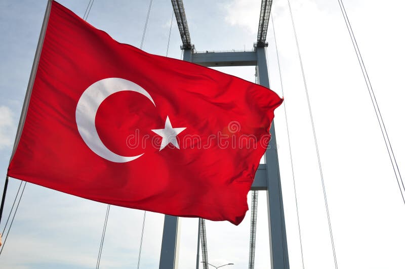 Turkish National Flag Waving Stock Image - Image of flagstaff ...