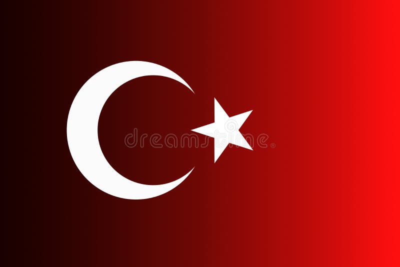 Turkish National Flag with White Star and Moon on Red Background Stock ...