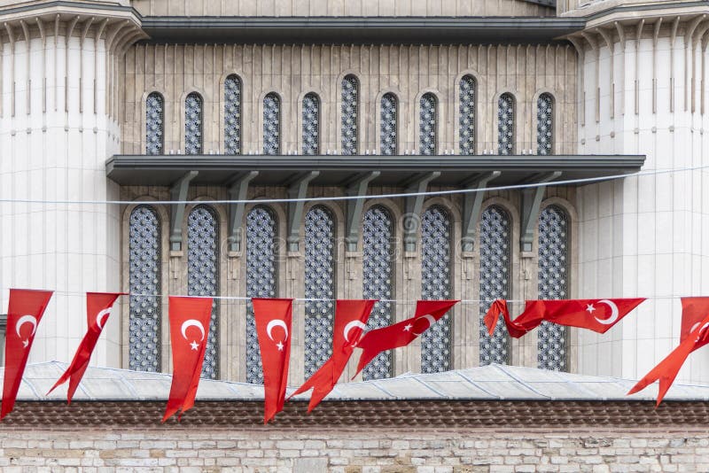Turkish Flags in Front of a Building Outdoor Stock Photo - Image of ...