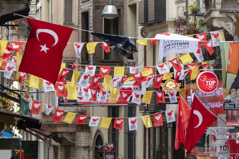 Turkish Flags in Front of a Building Outdoor Editorial Photo - Image of ...