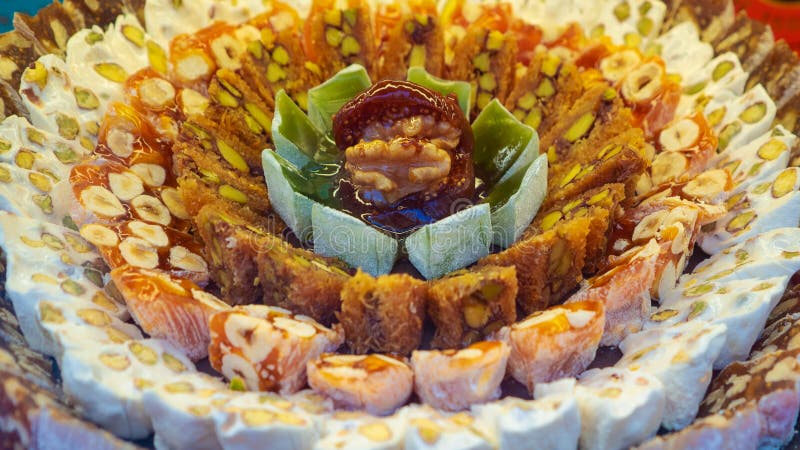 Turkish Oriental Sweets, Various Sweets with Honey and Nuts, Stock ...