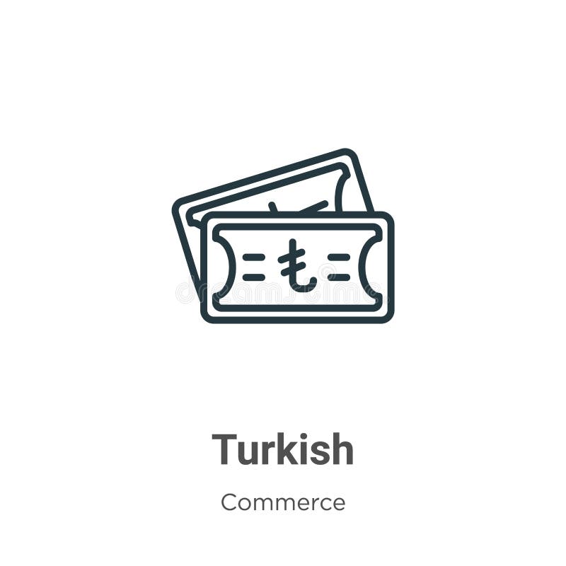 Turkish Outline Vector Icon. Thin Line Black Turkish Icon, Flat Vector ...
