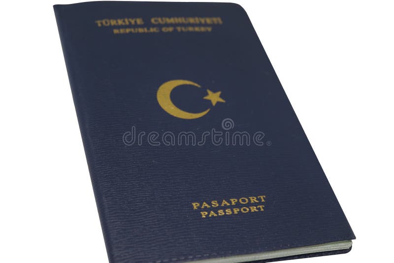 Official Turkey Citizen Passport Isolated on White Background. Stock ...