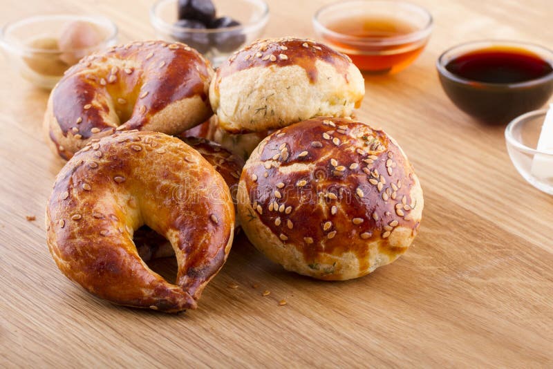 Turkish Pastry Foods on a Wooden Stock Photo - Image of flan, food ...