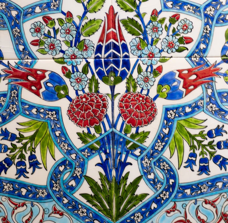 Turkish Pattern on a Ceramic Wall in Istanbul, Turkey Stock Photo ...