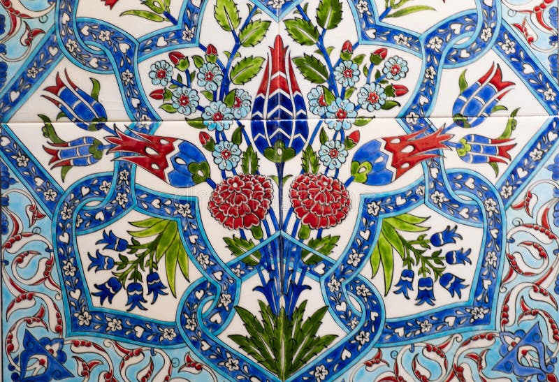 Turkish Pattern on a Ceramic Wall in Istanbul, Turkey Stock Image ...