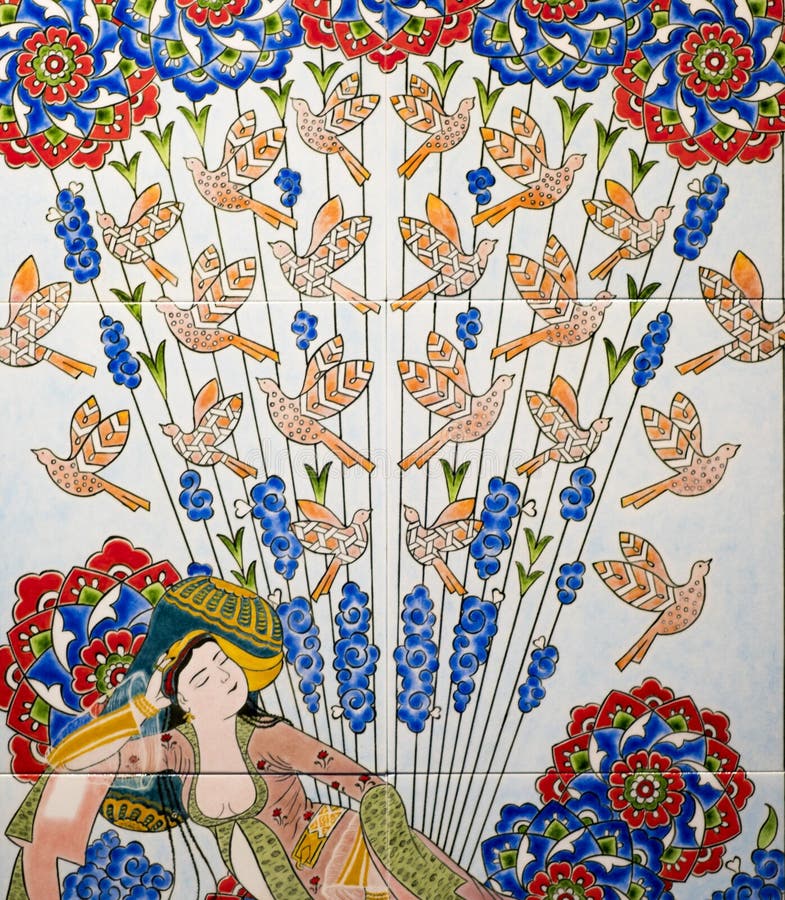 Turkish Pattern on a Ceramic Wall in Istanbul, Turkey Stock Image ...