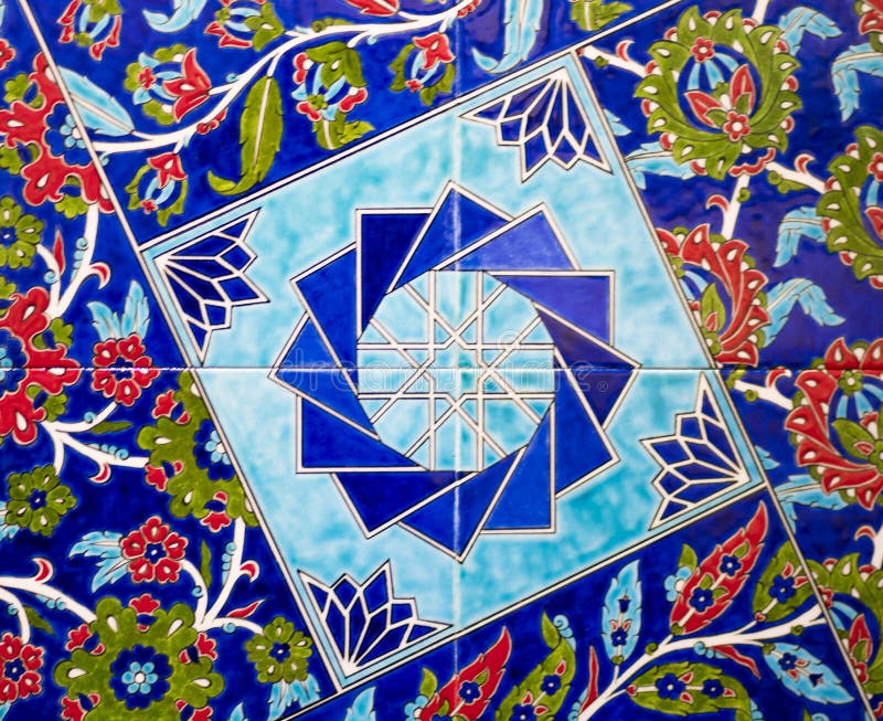 Turkish Pattern on a Ceramic Wall in Istanbul, Turkey Stock Photo ...