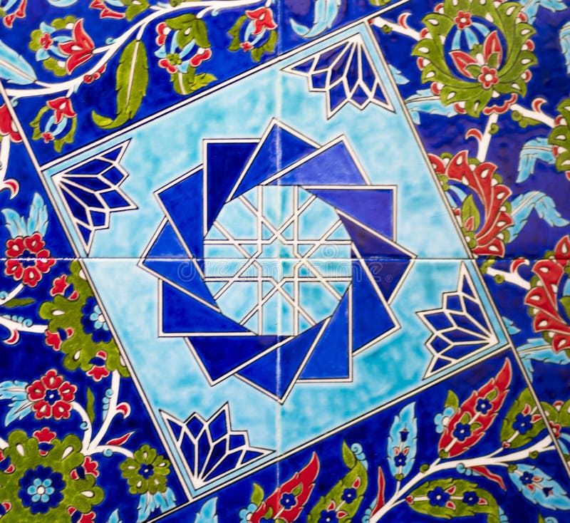 Turkish Pattern on a Ceramic Wall in Istanbul, Turkey Stock Photo ...