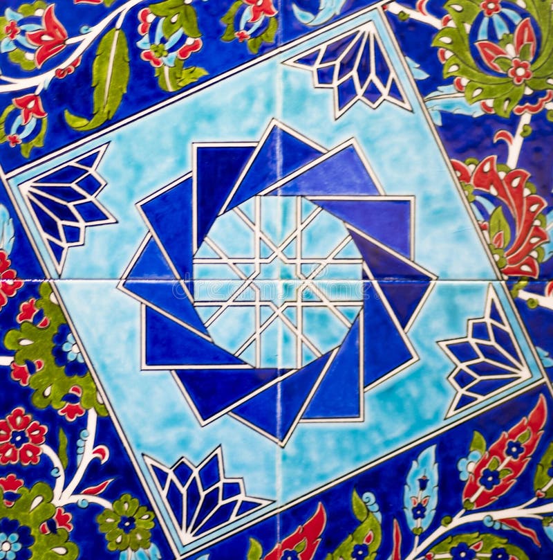 Turkish Pattern on a Ceramic Wall in Istanbul, Turkey Stock Photo ...