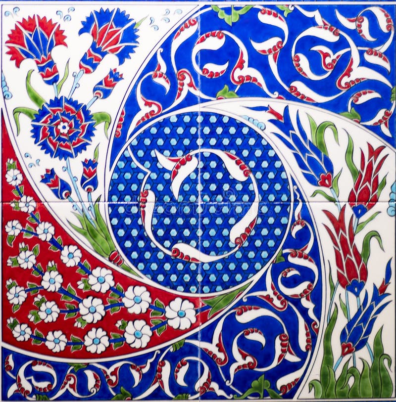 Turkish Pattern on a Ceramic Wall in Istanbul, Turkey Stock Photo ...