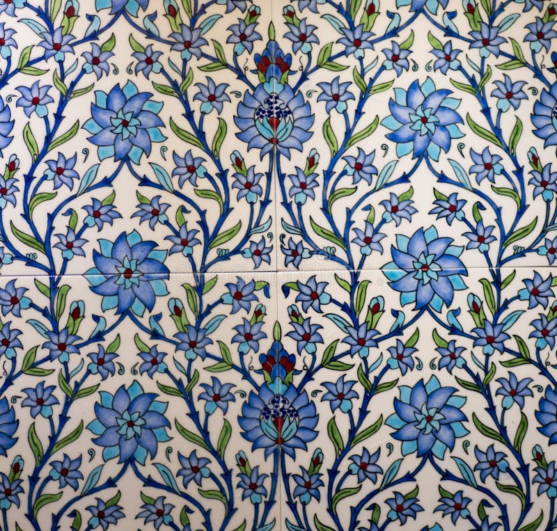 Turkish Pattern on a Ceramic Wall in Istanbul, Turkey Stock Image ...