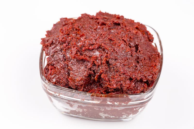 Turkish Pepper Paste, Red Pepper Salca on the White Background Stock ...