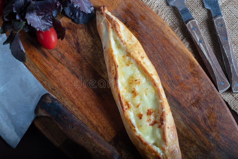 Turkish Pide with Cheese - Kasarli Pide Stock Photo - Image of fresh ...