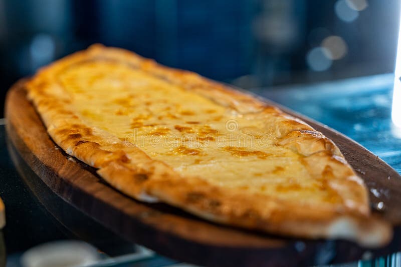 Turkish Pide with Cheese. Pita is Traditional Turkish Pizza Stock Image ...