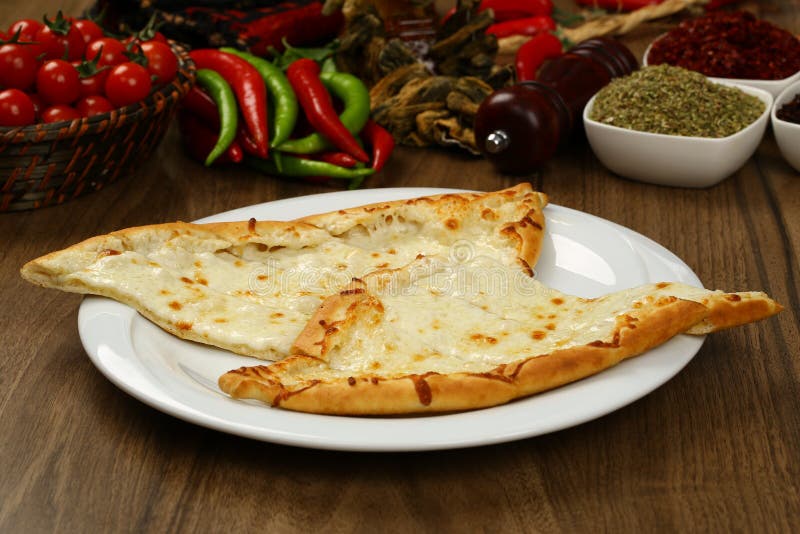Turkish pide with cheese stock image. Image of kasarli - 96371845