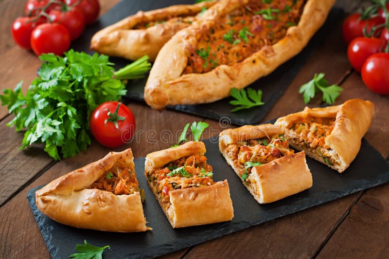 Turkish Pide Traditional Food Stock Photo - Image of flat, food: 56721352