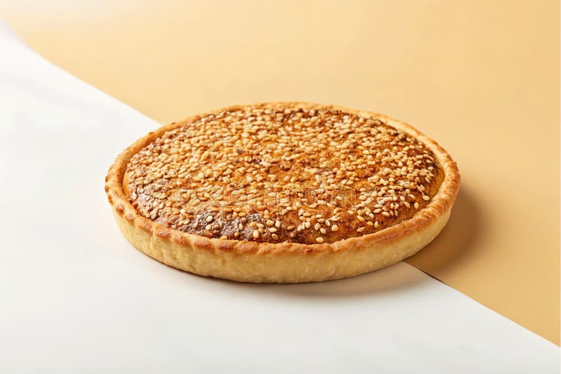 A Turkish Pie with Sesame Seed Topping Stock Illustration ...