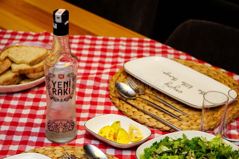 Turkish Raki and Roasted Bonito Fish on the Table Editorial Stock Image ...
