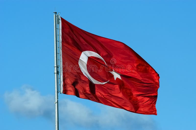 Turkish red flag stock image. Image of turkey, border - 3302407