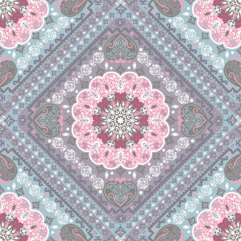 Turkish Rug Style Seamless Pattern Stock Vector - Illustration of ...