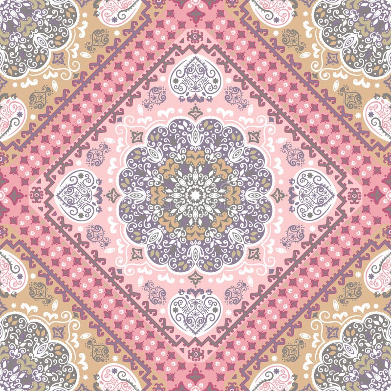 Turkish Rug Style Seamless Pattern Stock Vector - Illustration of ...