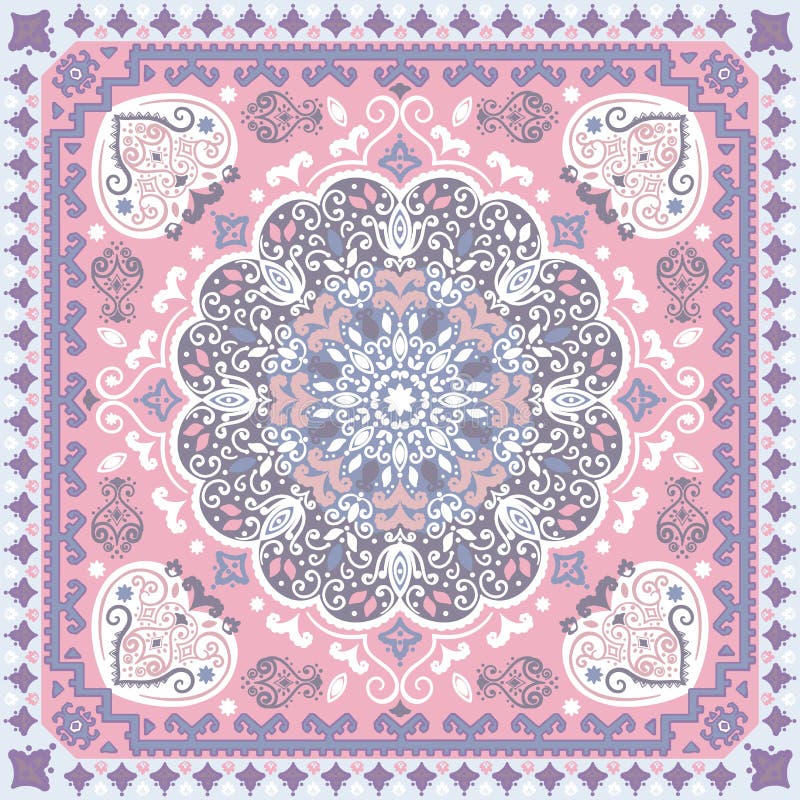 Turkish Rug Style Seamless Pattern Stock Vector - Illustration of ...