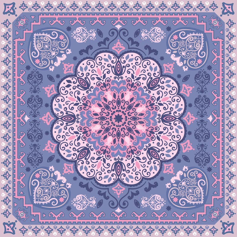 Turkish Rug Style Seamless Pattern Stock Vector - Illustration of ...