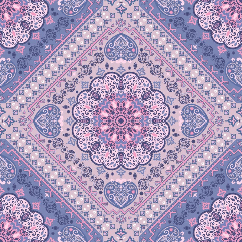 Turkish Rug Style Seamless Pattern Stock Vector - Illustration of ...