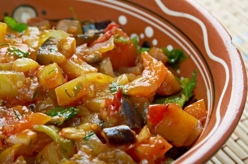 Turkish saksuka stock photo. Image of recipe, spoon, dish - 57977442