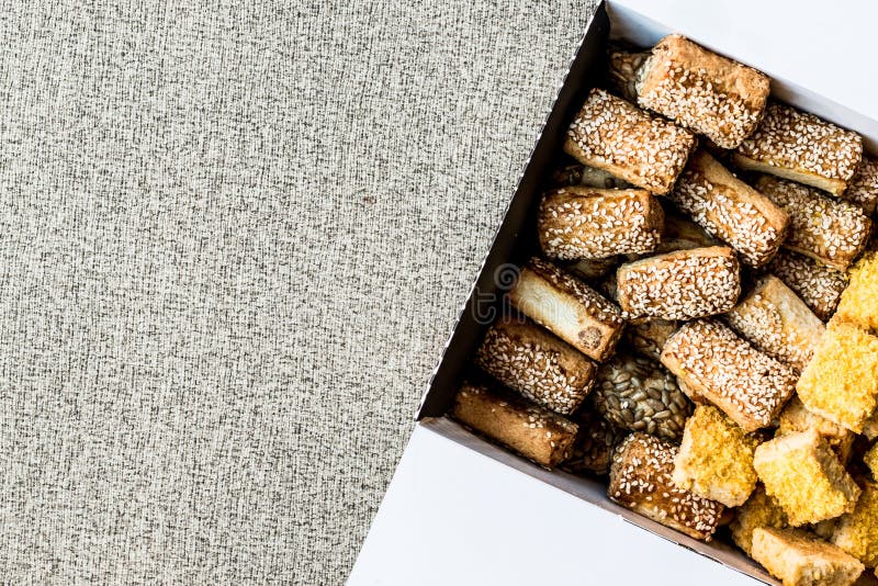 Turkish Salty Pastries with Cornflour in Box. Stock Image - Image of ...
