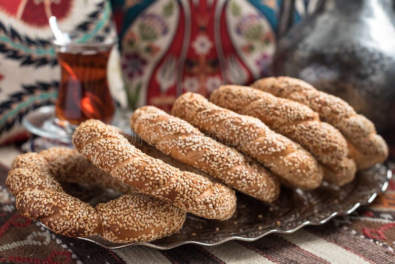 Turkish Sesame Bagel Simit stock image. Image of breakfast - 159194609