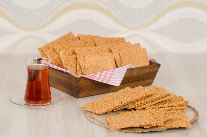 Turkish Sesame Crackers Bread from Turkish Cuisine Stock Photo - Image ...