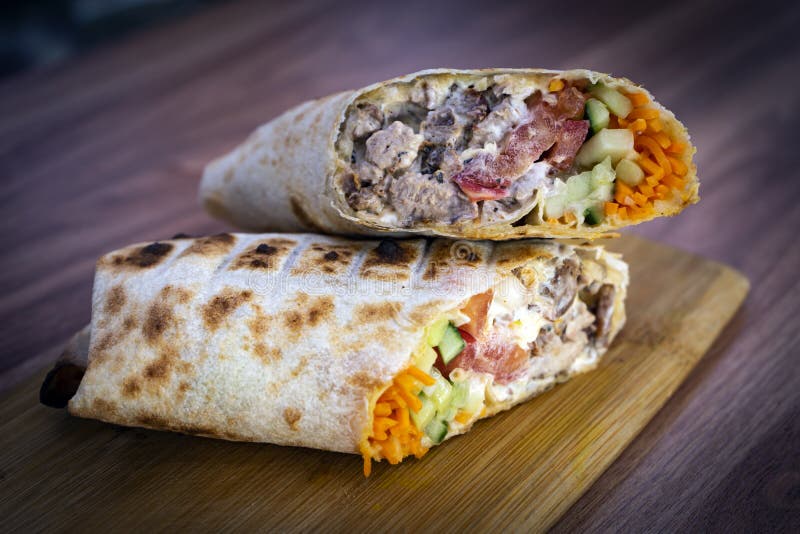 Turkish shawarma stock image. Image of chicken, cafe - 251964761