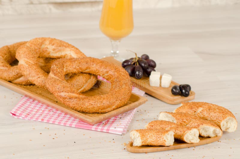 Turkish Simit from Turkish Cuisine Stock Image - Image of minced ...