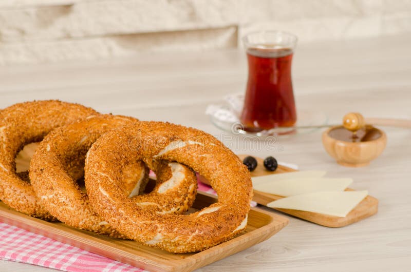 Turkish Simit from Turkish Cuisine Stock Image - Image of next, paper ...