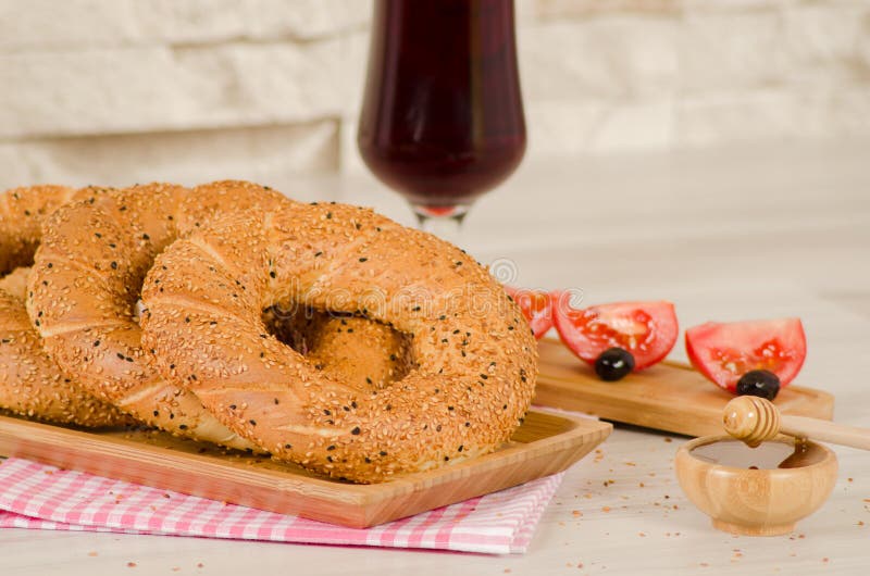 Turkish Simit from Turkish Cuisine Stock Image - Image of butcher ...
