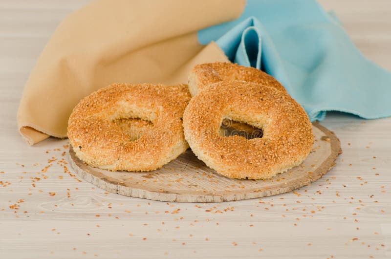 Turkish Simit from Turkish Cuisine Stock Image - Image of burger, black ...