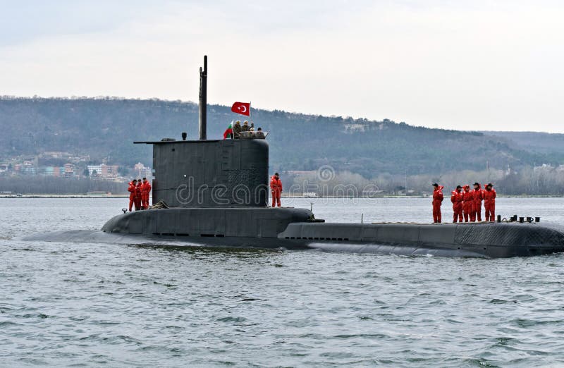 Turkish Submarine DOLUNAY (S-352) Editorial Photography - Image of ...
