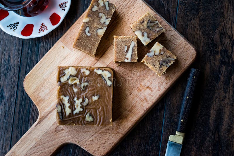 Turkish Summer Helva or Halva with Walnut. Stock Photo - Image of ...