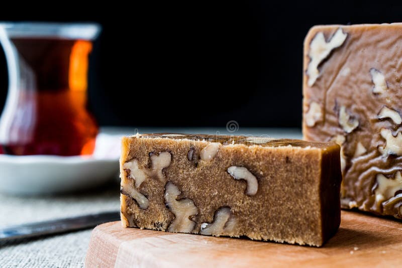 Turkish Summer Helva or Halva with Walnut. Stock Image - Image of ...