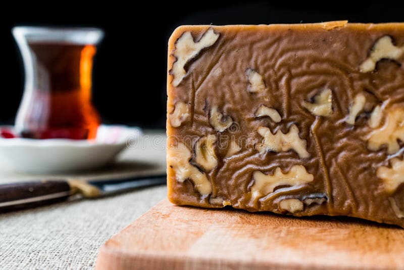 Turkish Summer Helva or Halva with Walnut. Stock Photo - Image of candy ...