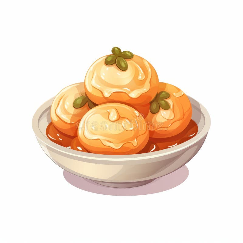 Turkish Sweet Round Dessert Lokma Vector Illustration. Stock ...