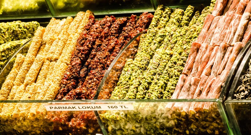 Turkish Sweets Displayed in Grand Bazaar, Istanbul, Turkey Stock Photo ...