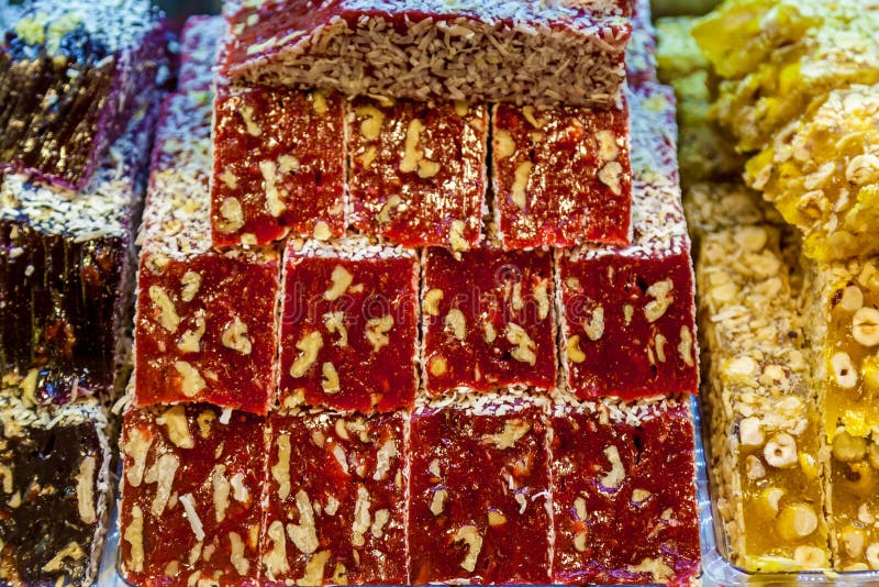 Turkish Sweets Multicolored Turkish Delight Stock Photo - Image of ...